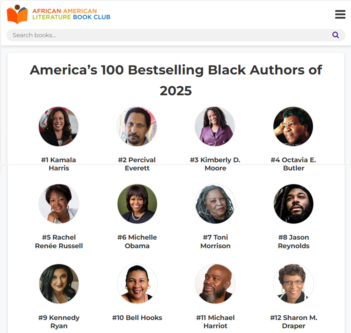 America’s 100 Bestselling Black Authors of 2025